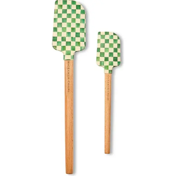 MACKENZIE-CHILDS Set Of 2 Check Spatulas - Emerald