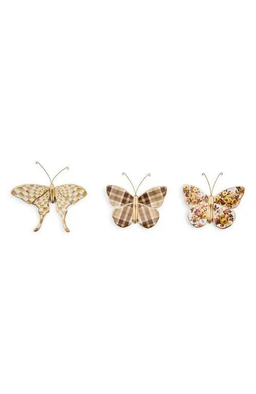 MACKENZIE-CHILDS Set Of 3 Assorted Butterfly Wall Decor - Mocha
