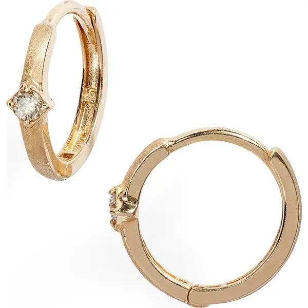 SET & STONES Lima Diamond Huggie Hoop Earrings - Gold