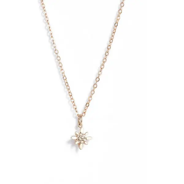 SET & STONES Geneva Diamond Flower Pendant Necklace - Gold