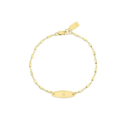 SET & STONES Engraved Zodiac Sign Bracelet - Gold/pisces