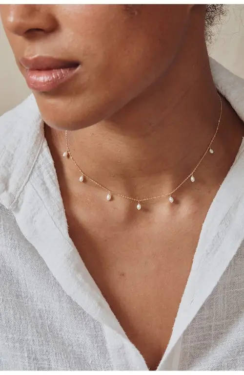 SET & STONES Meri Freshwater Pearl Chain Necklace - Gold