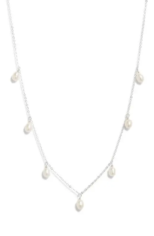 SET & STONES Meri Freshwater Pearl Chain Necklace - Silver