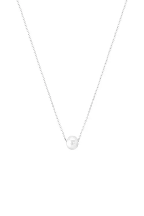 SET & STONES Charlize Pearl Chain Necklace - Silver/white