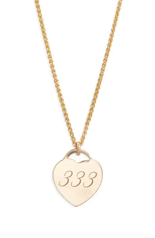 SET & STONES Angel Numbers Heart Pendant Necklace - Gold/333