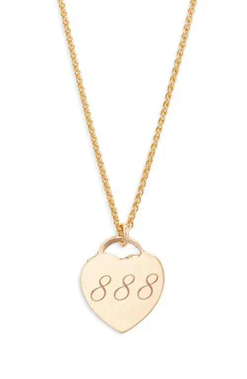 SET & STONES Angel Numbers Heart Pendant Necklace - Gold/888