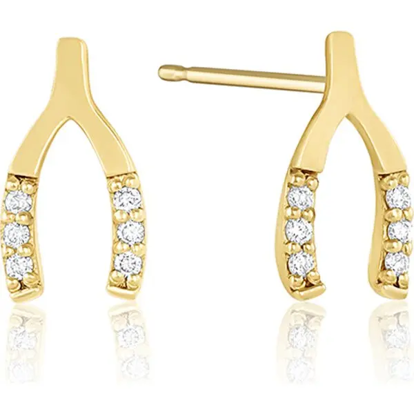 SET & STONES Florence 14k Gold Diamond Stud Earrings - Yellow Gold