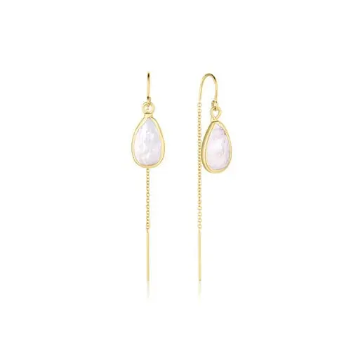 SET & STONES Carrie Baroque Pearl Threader Earrings - Gold