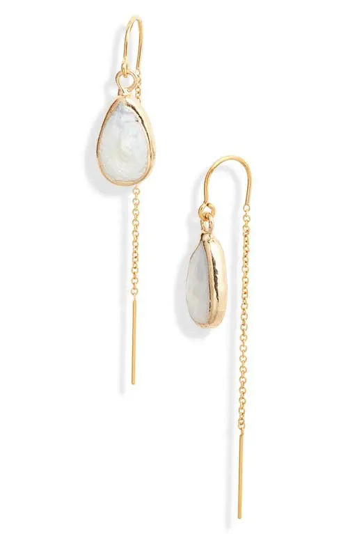 SET & STONES Carrie Baroque Pearl Threader Earrings - Gold