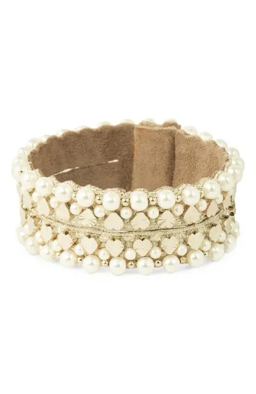 Deepa Gurnani Hudson Bracelet - Silver/white