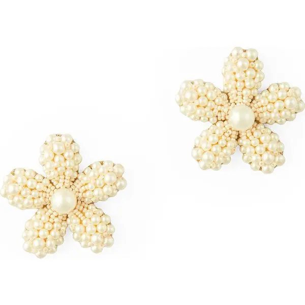 Deepa Gurnani Venetia Drop Earrings - Ivory
