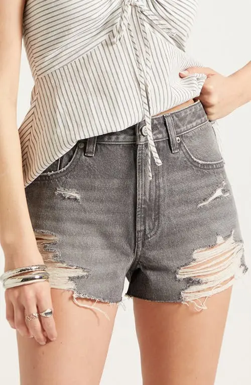 PACSUN Ivy High-waist Denim Shorts - Gray