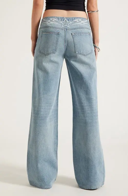 PACSUN Casey Low Rise Baggy Pants - Medium Indigo