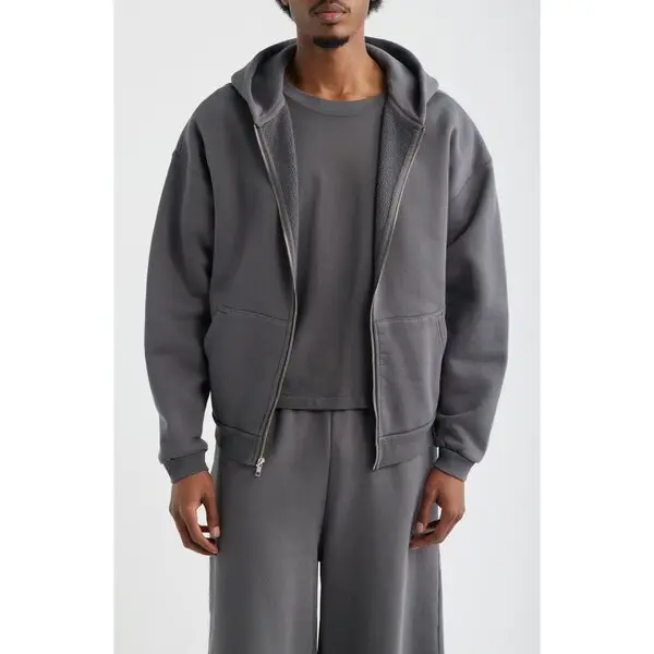 ELWOOD Core Oversize Terry Full Zip Hoodie - Vintage Grey