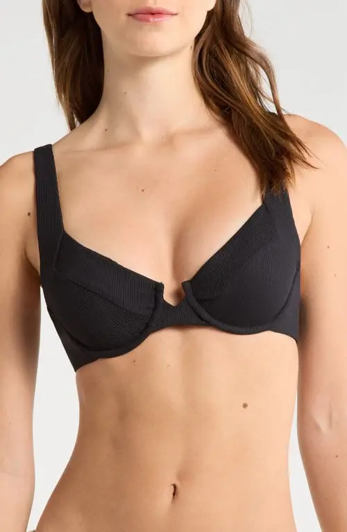 BECCA By Rebecca Virtue Modern Edge Underwire Bikini Top - Black