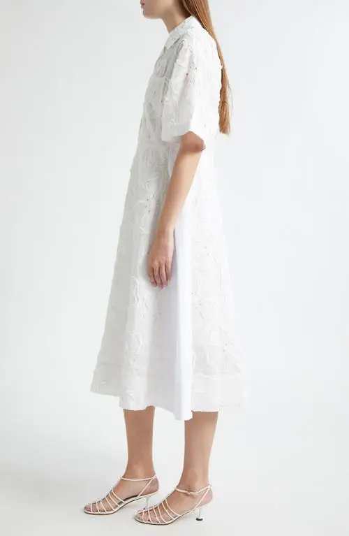 3.1 Phillip Lim Floral Appliqué Midi Shirtdress
