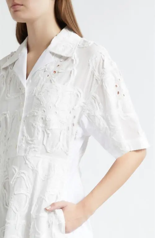 3.1 Phillip Lim Floral Appliqué Midi Shirtdress
