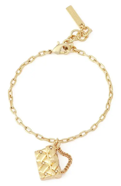 Kurt Geiger Quilt Kensington Bag Pendant Bracelet - Gold