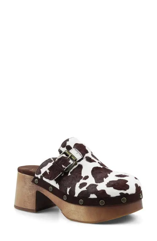 CANDIE'S Platform Clogs - White/tan Leather