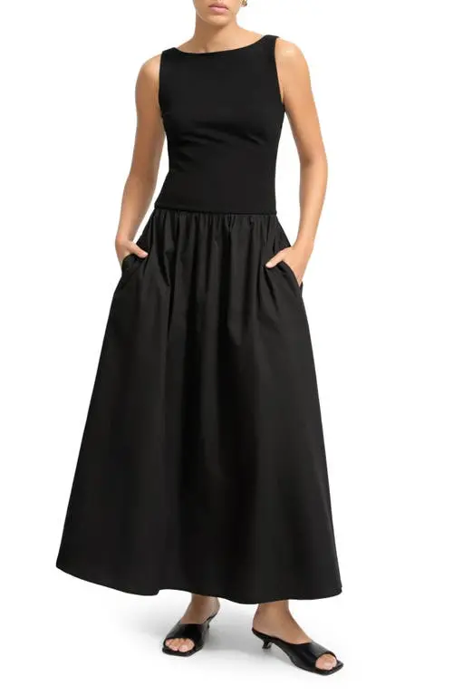 MARCELLA Gillian Mixed Media A-line Dress - Black
