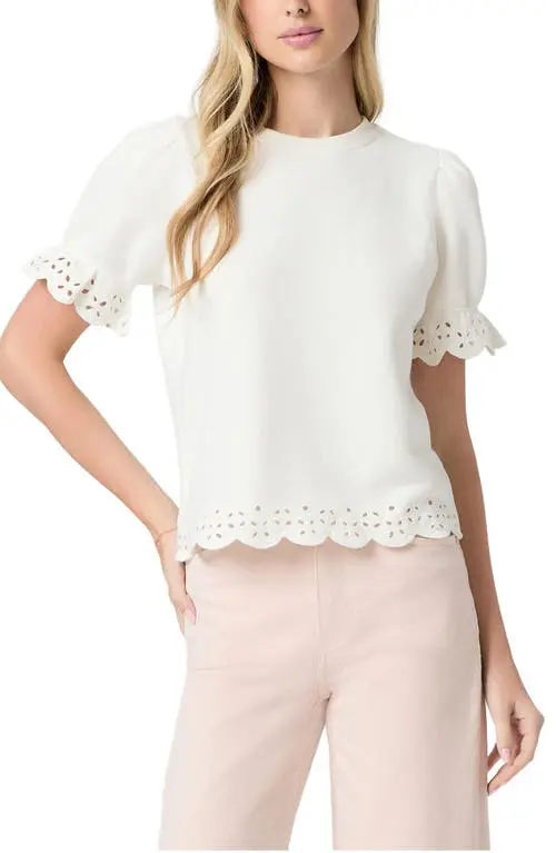 Paige Eyelet Trim Cotton Top