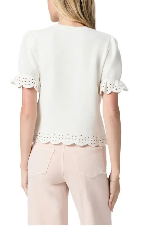 Paige Eyelet Trim Cotton Top