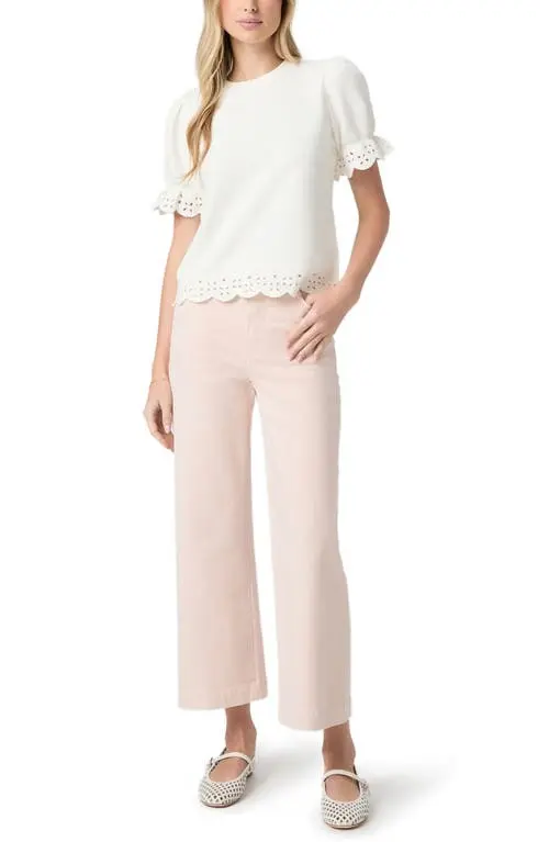 Paige Eyelet Trim Cotton Top