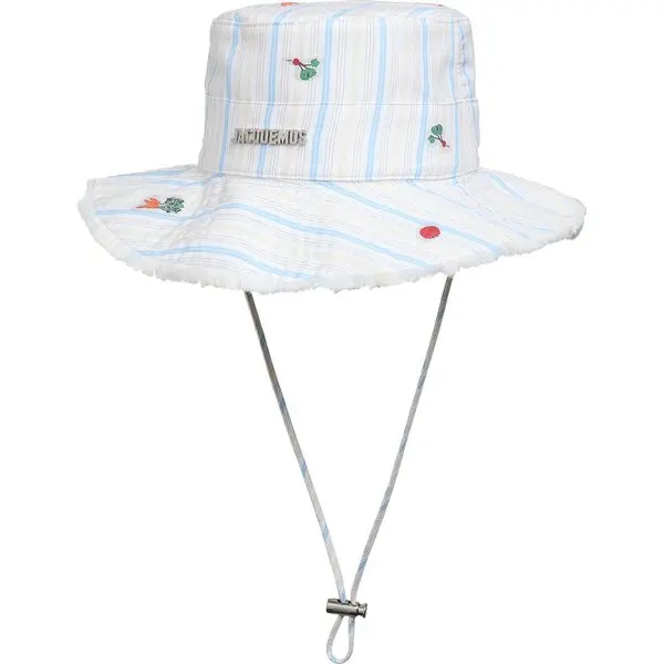 Jacquemus Le Bob Artichaut Frayed Brim Bucket Hat - Jacquard Classic Stripes