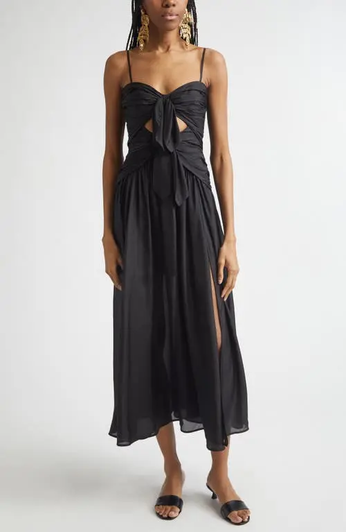 Zimmermann Aster Scarf Silk Midi Dress - Black