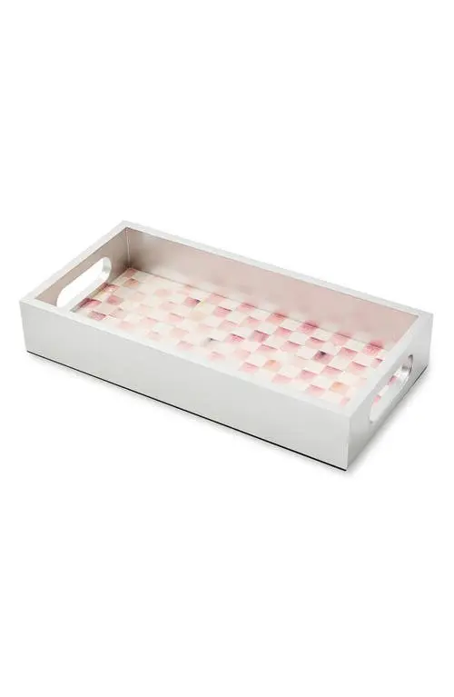 MACKENZIE-CHILDS Check Glass Vanity Tray - Rosy