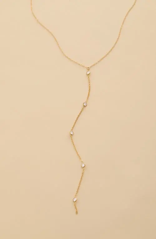 SET & STONES Faye Y Necklace With Cubic Zirconia
