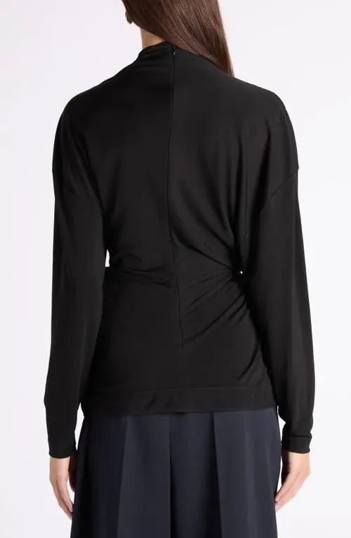Bottega Veneta Cinch-waist Funnel-neck Top - 1000 Black