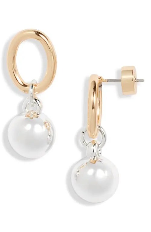 Nordstrom Orb Accent Frontal Drop Earrings - Silverold