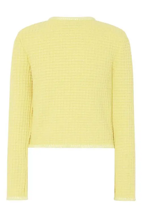MILLY Sade Textured Cardigan - Lt Yellow