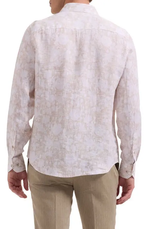 Bugatchi Julian Linen Button-up Shirt - Desert