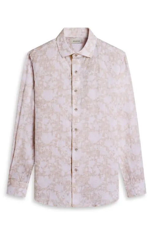 Bugatchi Julian Linen Button-up Shirt - Desert