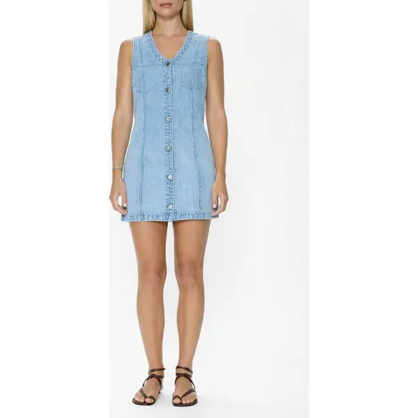 PISTOLA Carmel Button-up Denim Mini Dress