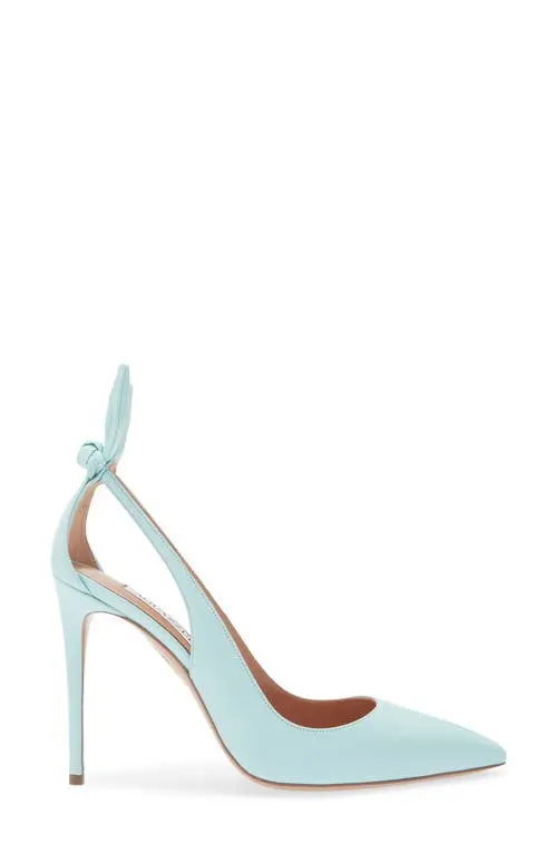 AQUAZZURA Bow Tie Pointed Toe Pump - Seabreeze