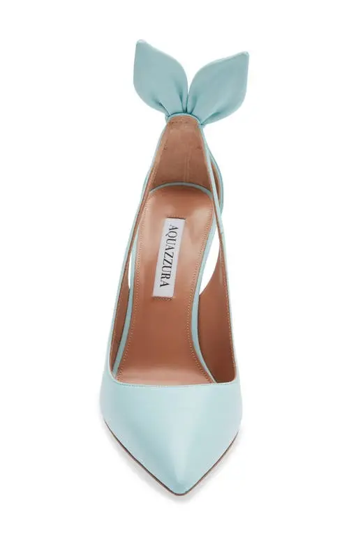 AQUAZZURA Bow Tie Pointed Toe Pump - Seabreeze