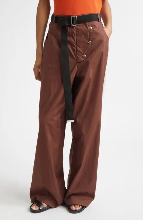 Plan C Belted Wide-leg Trousers