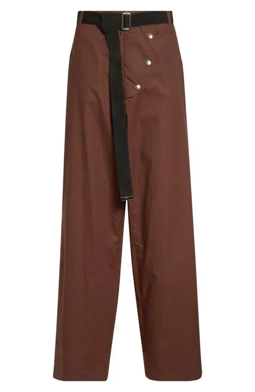 Plan C Belted Wide-leg Trousers