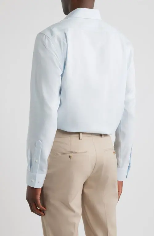 Nordstrom Trim Fit Premiumcotton Dobby Dress Shirt - Blue Adriano Texture