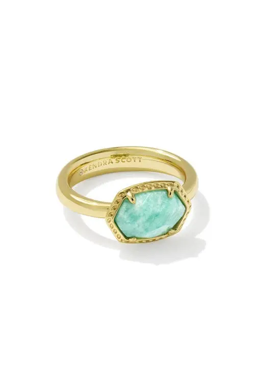Kendra Scott Daphne Frame Amazonite Ring - Gold Teal Amazonite