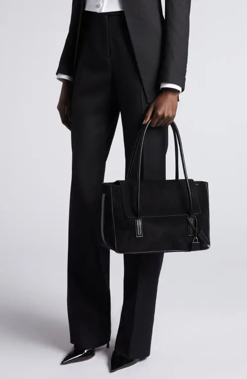 TOM FORD Medium Eclipse Suede Shoulder Bag - Black