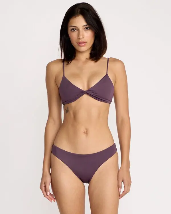 Volcom Simply Seamless V-neck Bikini Top - Mulberry