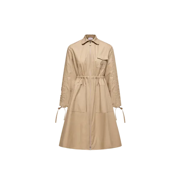 Moncler Cotton Poplin Shirt Dress - Beige