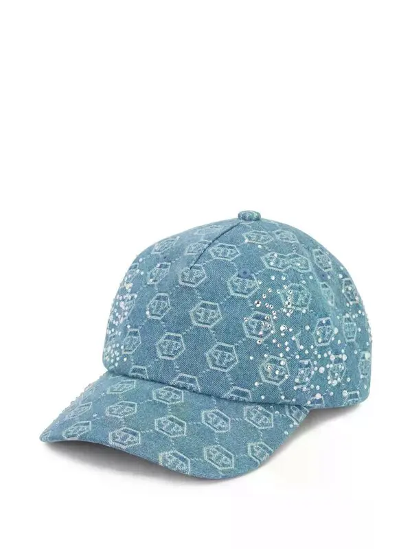 Philipp Plein Rhinestone-embellished Baseball Cap - Blue