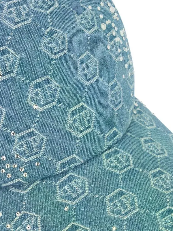 Philipp Plein Rhinestone-embellished Baseball Cap - Blue