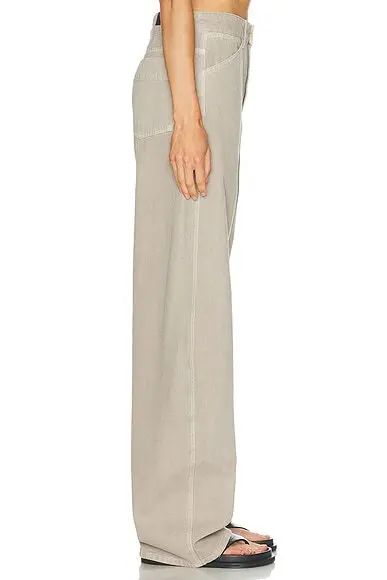 LEMAIRE High Waisted Curved Leg Trousers - Moonstone