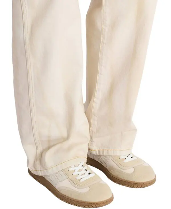 Balmain Swan Trainers In Suede, Aged Suede And Canvas - Beige